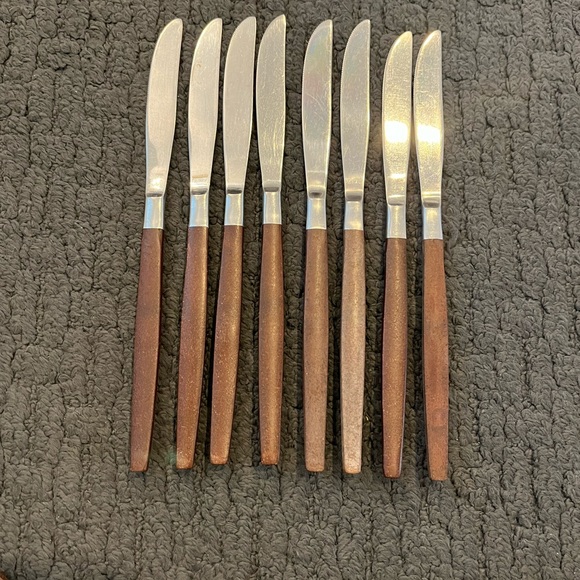 Ekco | Dining | Vintage Mid Century Ekco Eterna Flatware 8 Knives Brown ...
